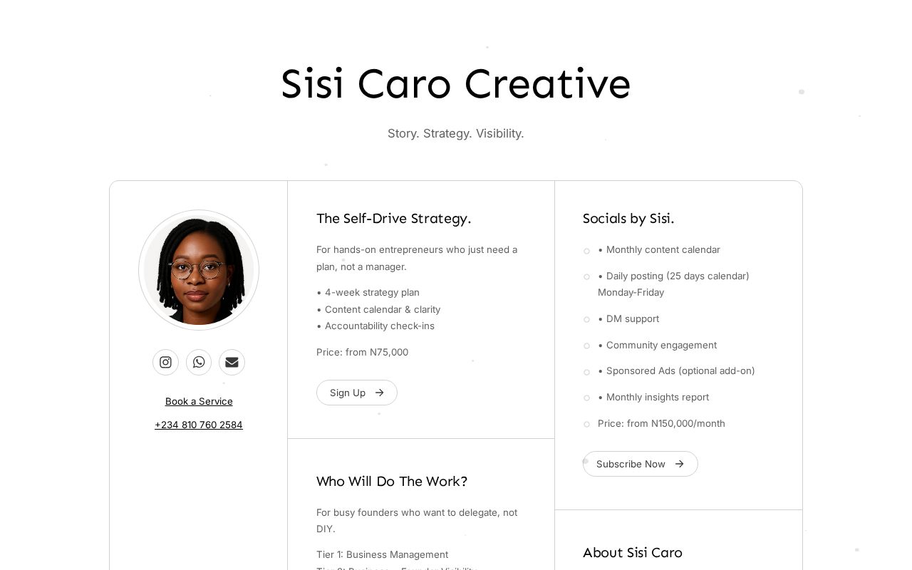 Sisi Caro Creative — Strategy-Driven Brand & Content Marketing